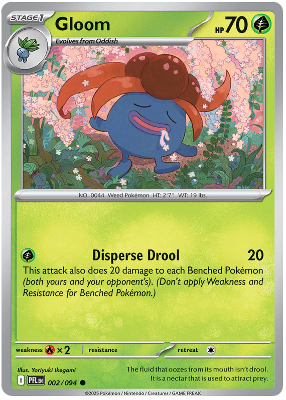 Gloom 002/094 Common Pokemon Card (Mega Evolution Phantasmal Flames ...