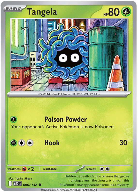 Tangela 006/132 Common Pokemon Card (Mega Evolution Base Set ME01 ...