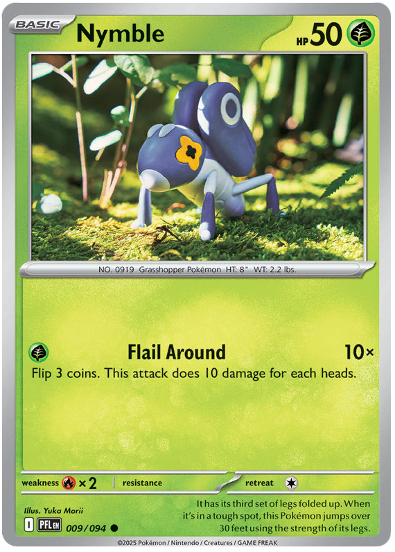 Nymble 009/094 Common Pokemon Card (Mega Evolution Phantasmal Flames ...