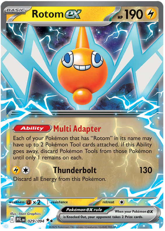 Rotom ex 029/094 Double Rare Pokemon Card (Mega Evolution Phantasmal ...