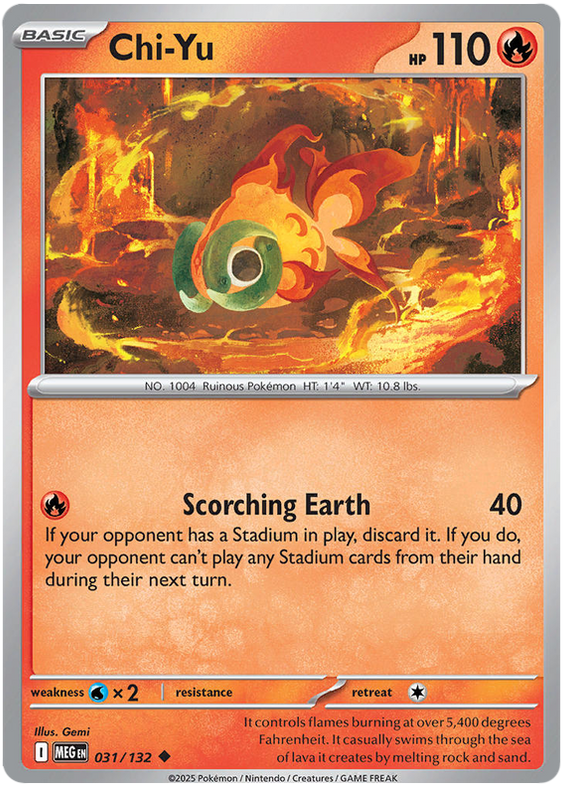 Chi-Yu 031/132 Uncommon Pokemon Card (Mega Evolution Base Set ME01 ...