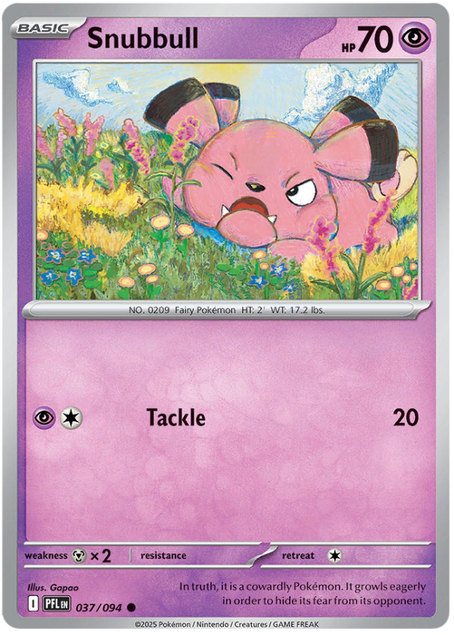 Snubbull 037/094 Common Pokemon Card (Mega Evolution Phantasmal Flames ...