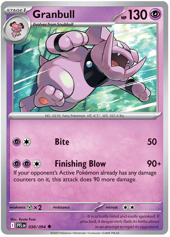 Granbull 038/094 Uncommon Pokemon Card (Mega Evolution Phantasmal ...