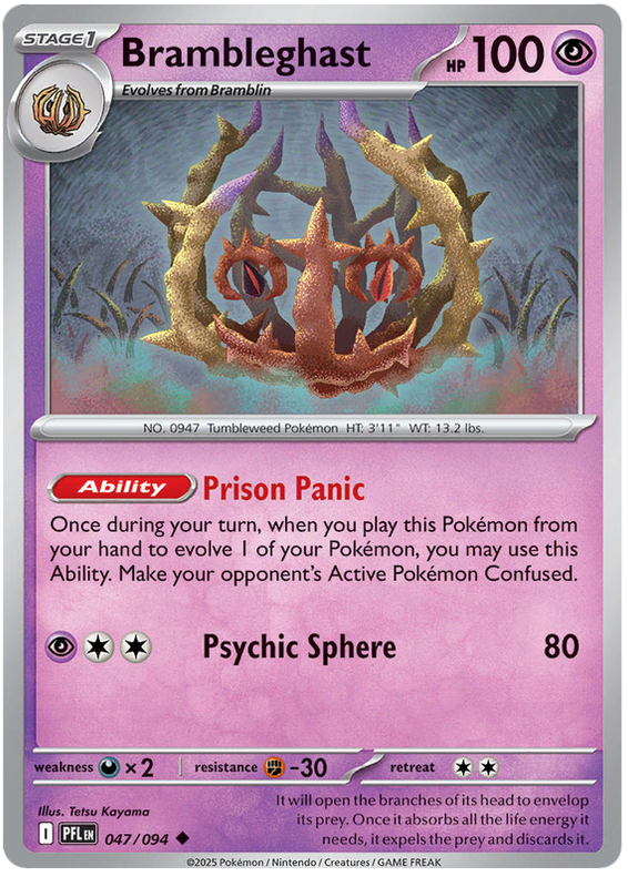 Brambleghast 047/094 Uncommon Pokemon Card (Mega Evolution Phantasmal ...