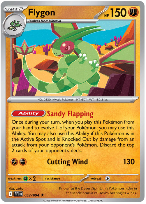Flygon 053/094 Rare Pokemon Card (Mega Evolution Phantasmal Flames ...