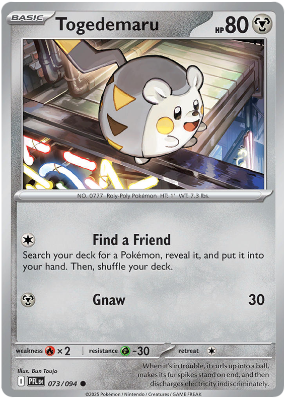 Togedemaru 073/094 Common Pokemon Card (Mega Evolution Phantasmal ...