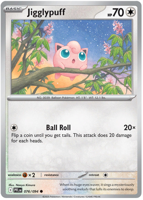 Jigglypuff 076/094 Common Pokemon Card (Mega Evolution Phantasmal ...