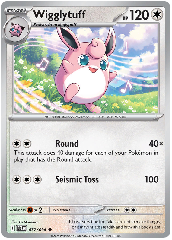 Wigglytuff 077/094 Uncommon Pokemon Card (Mega Evolution Phantasmal ...