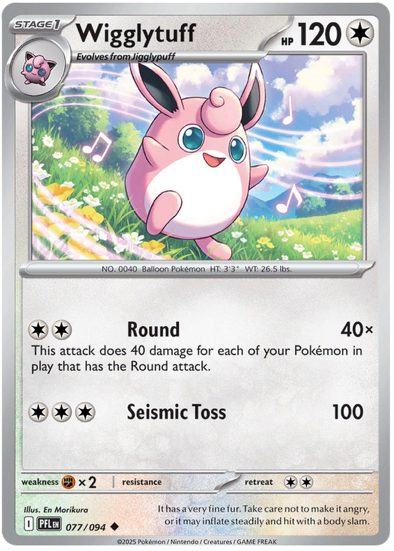 Wigglytuff 077/094 Uncommon Pokemon Card (Mega Evolution Phantasmal ...