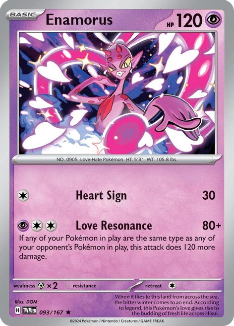 Enamorus 093/167 Rare Pokemon Card (SV Twilight Masquerade) — Titan ...