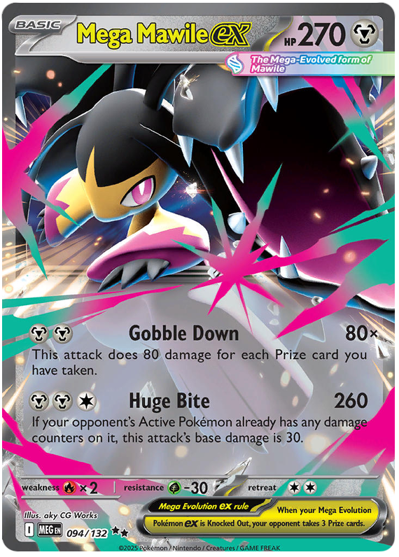 Mega Mawile ex 094/132 Double Rare Pokemon Card (Mega Evolution Base ...