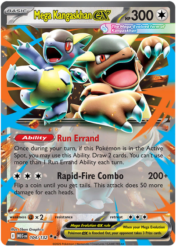 Mega Kangaskhan ex 104/132 Double Rare Pokemon Card (Mega Evolution ...