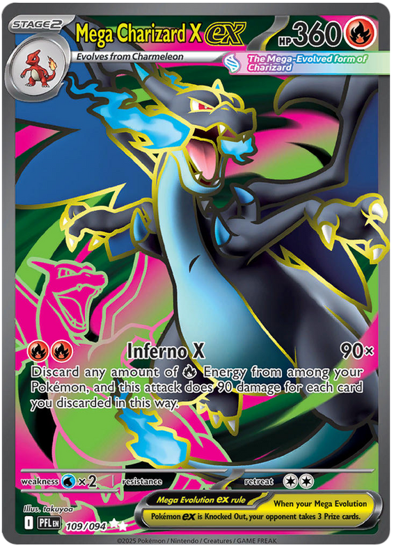 Mega Charizard X 109/094 Ultra Rare Pokemon Card (Mega Evolution ...