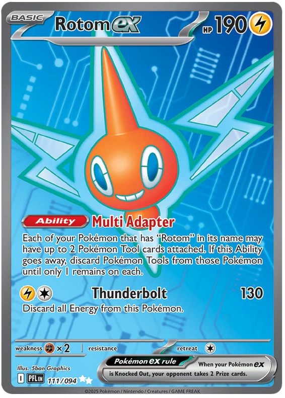 Rotom ex 111/094 Ultra Rare Pokemon Card (Mega Evolution Phantasmal ...