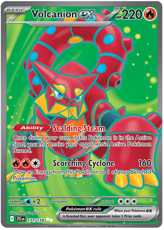 Volcanion ex 171/159 Ultra Rare Pokemon Card (Scarlet & Violet Journey ...