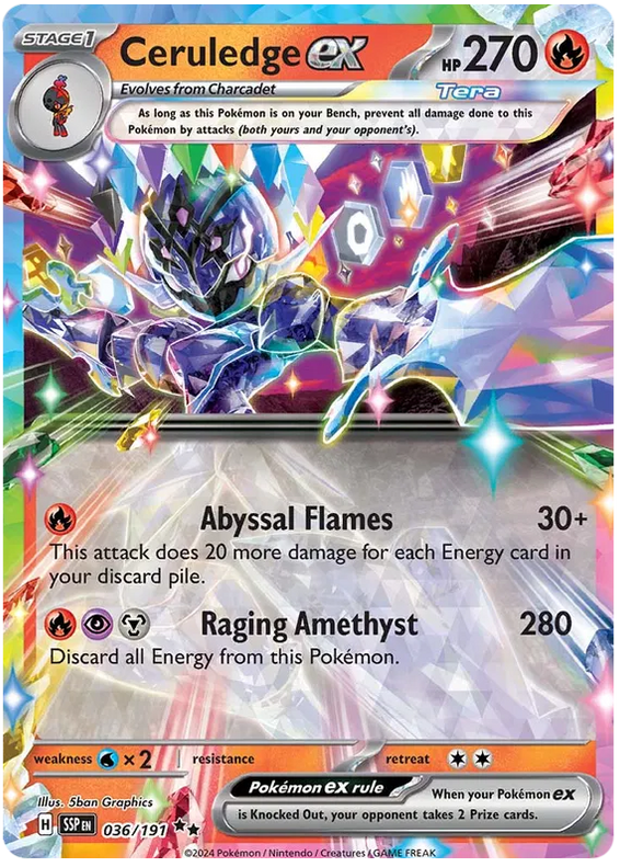 Ceruledge ex 036/191 Double Rare Pokemon Card (Scarlet & Violet Surgin ...
