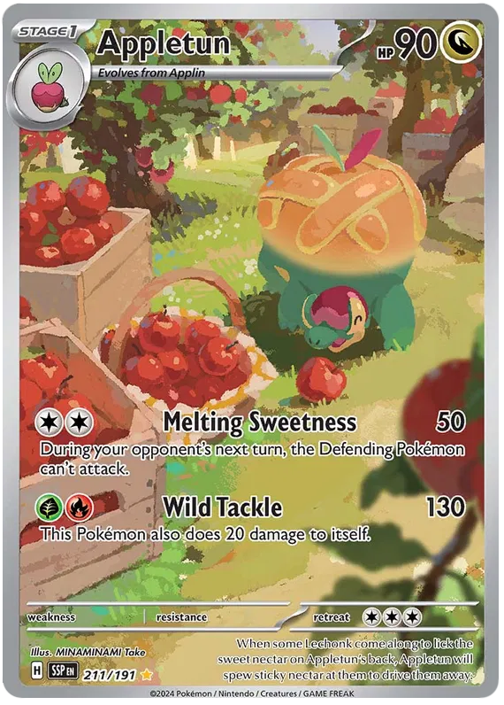 Appletun 211/191 Illustration Rare Pokemon Card (Scarlet & Violet Surg ...