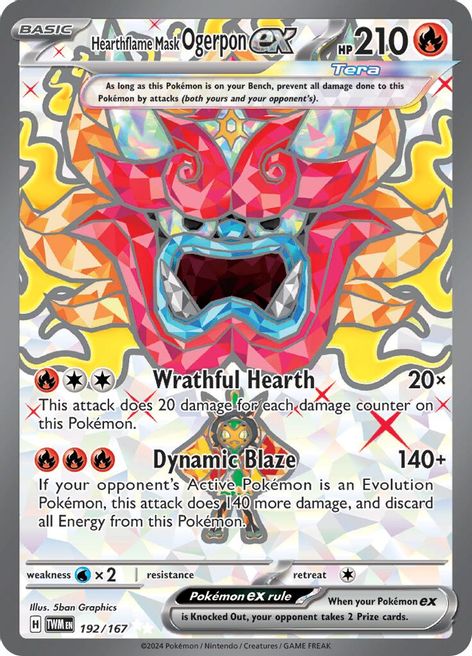 Hearthflame Mask Ogerpon ex 192/167 Ultra Rare Pokemon Card (SV Twilig ...
