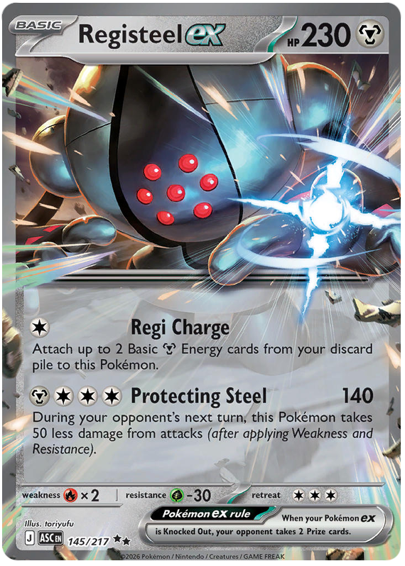 Registeel ex 145/217 Double Rare Pokemon Card (Mega Evolution Ascended ...