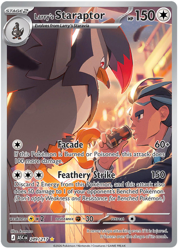 Larry's Staraptor 249/217 Illustration Rare Pokemon Card (Mega ...