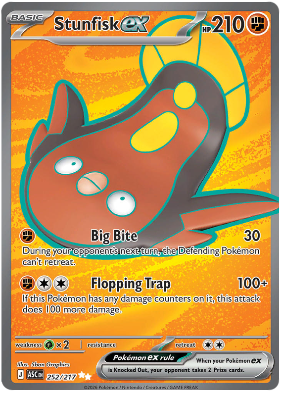 Stunfisk ex 252/217 Ultra Rare Pokemon Card (Mega Evolution Ascended ...
