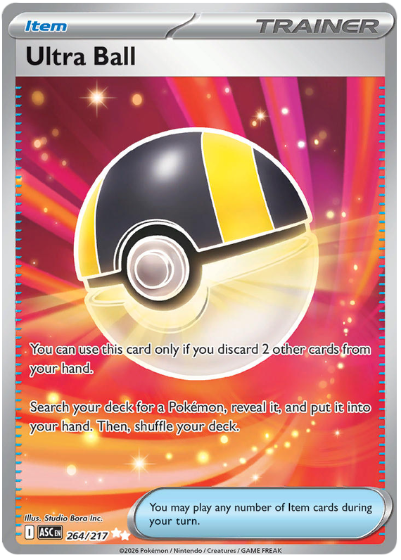 Ultra Ball 264/217 Ultra Rare Pokemon Card (Mega Evolution Ascended ...