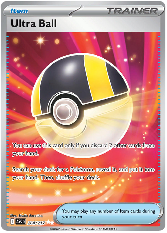 Ultra Ball 264/217 Ultra Rare Pokemon Card (Mega Evolution Ascended ...