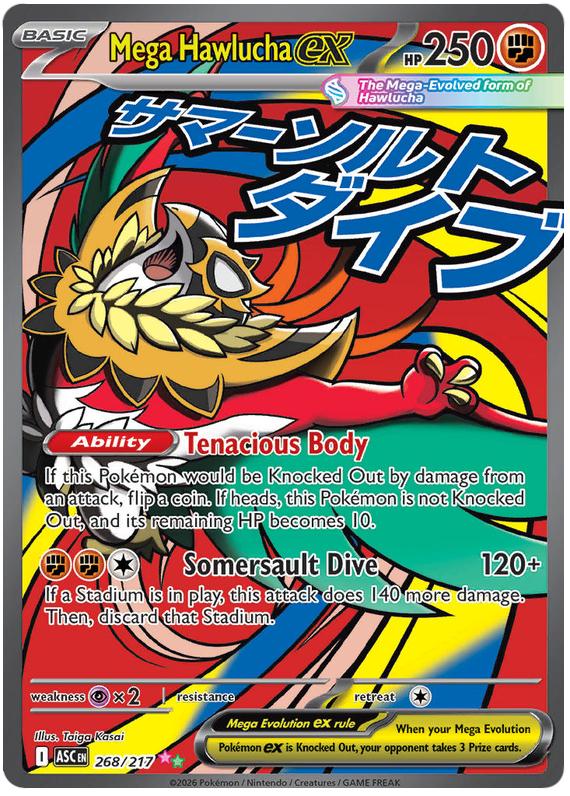 Mega Hawlucha ex 268/217 Mega Attack Rare Pokemon Card (Mega Evolution ...