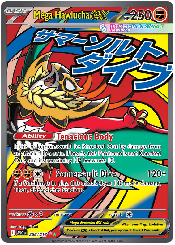Mega Hawlucha ex 268/217 Mega Attack Rare Pokemon Card (Mega Evolution ...