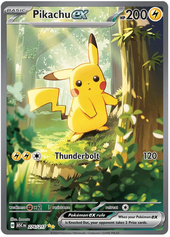 Pikachu ex 276/217 Special Illustration Rare Pokemon Card (Mega ...