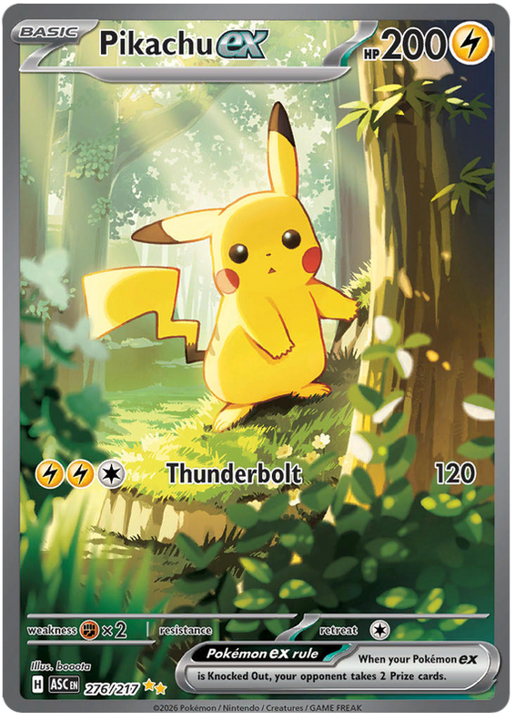 Pikachu ex 276/217 Special Illustration Rare Pokemon Card (Mega ...