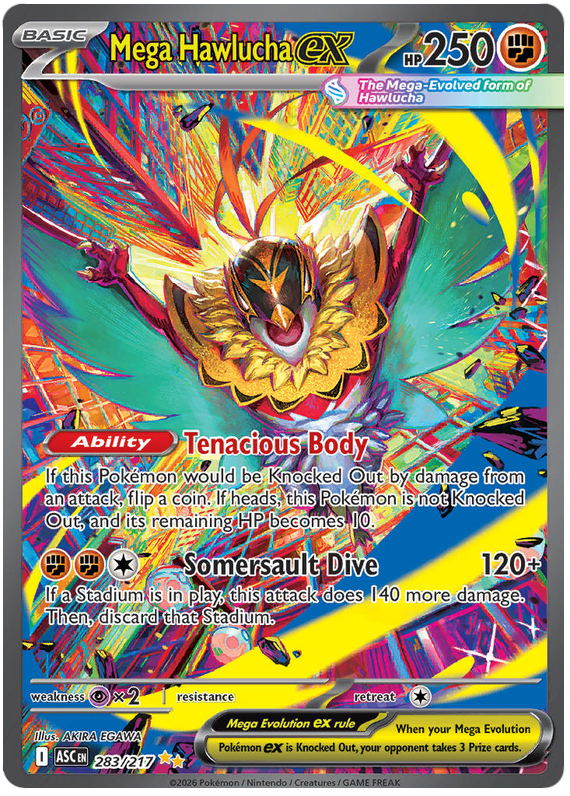 Mega Hawlucha ex 283/217 Special Illustration Rare Pokemon Card (Mega ...