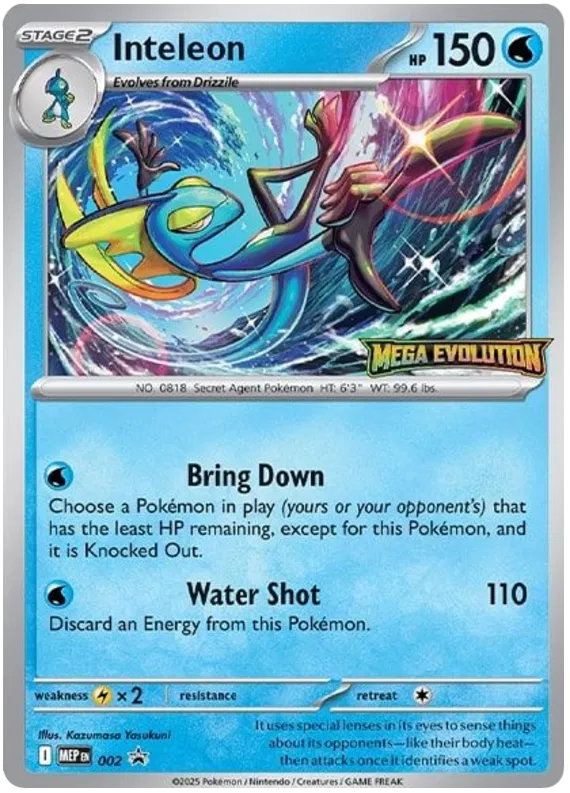 Inteleon MEP002 Pokemon Promo Card (Mega Evolution Black Star Promos ...
