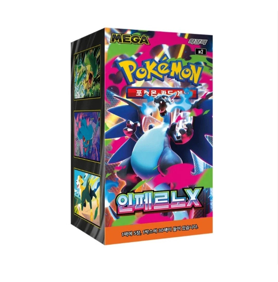 Pokemon TCG Mega Inferno. X Korean Booster Box | M2 | 30 Booster Packs ...