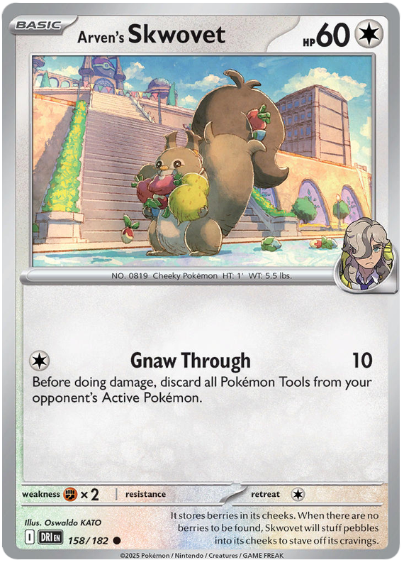 Arven's Skwovet 158/182 Common Pokemon Card (Scarlet & Violet Destined ...