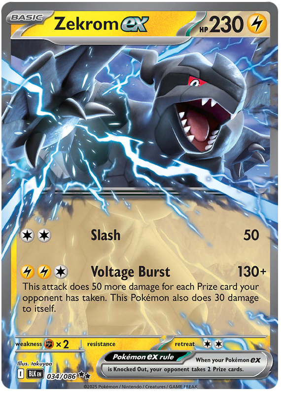 Zekrom ex 034/086 Double Rare Pokemon Card (Scarlet & Violet Black Bol ...