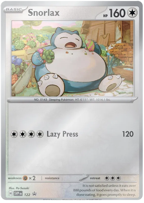 Snorlax SVP122 Pokemon Promo Card (SV Promo Series) — Titan Cards Ltd