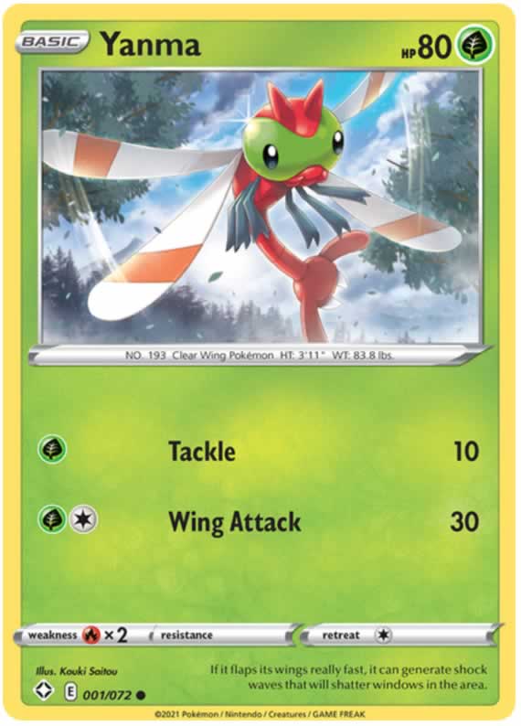 Yanma 001/072 Common Pokemon Card (Shining Fates) — Titan Cards Ltd