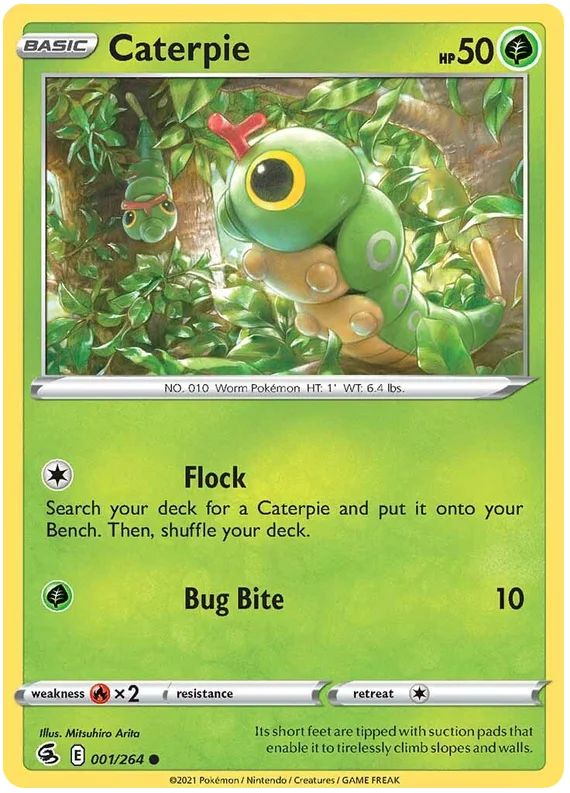 Caterpie 001/264 Common Pokemon Card (SWSH Fusion Strike) — Titan Cards Ltd