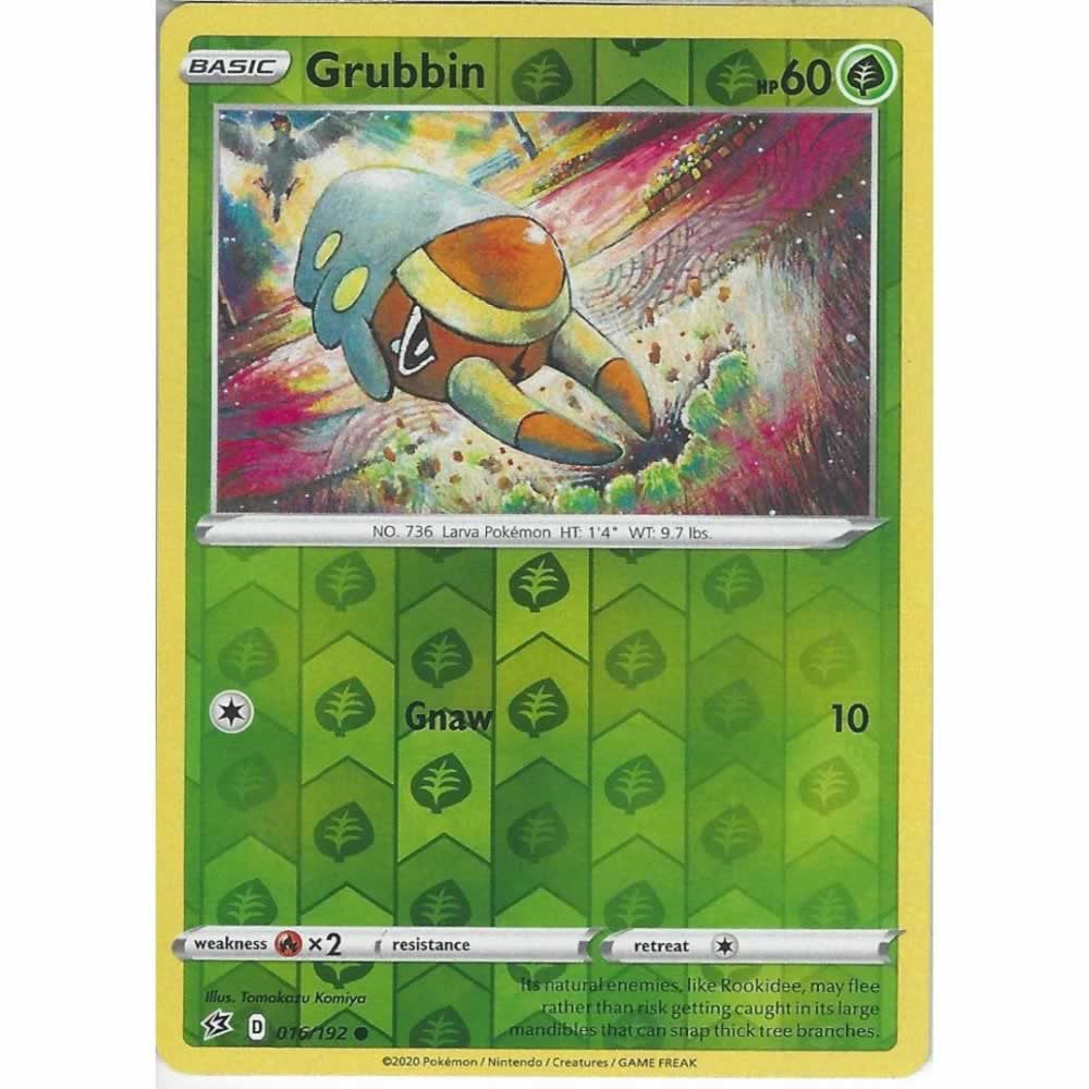 Grubbin 016/192 Common Reverse Holo Pokemon Card (SWSH Rebel Clash ...