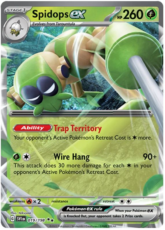Spidops ex 019/198 Rare Double Pokemon Card (Scarlet & Violet Base ...