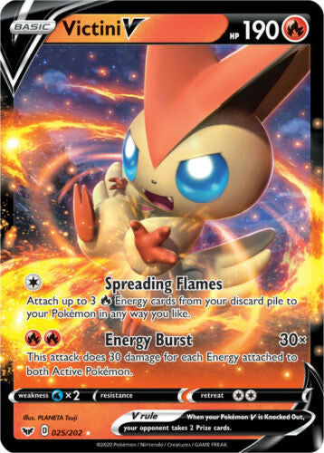 Victini V 025/202 Ultra Rare Pokemon Card (Sword & Shield) — Titan ...