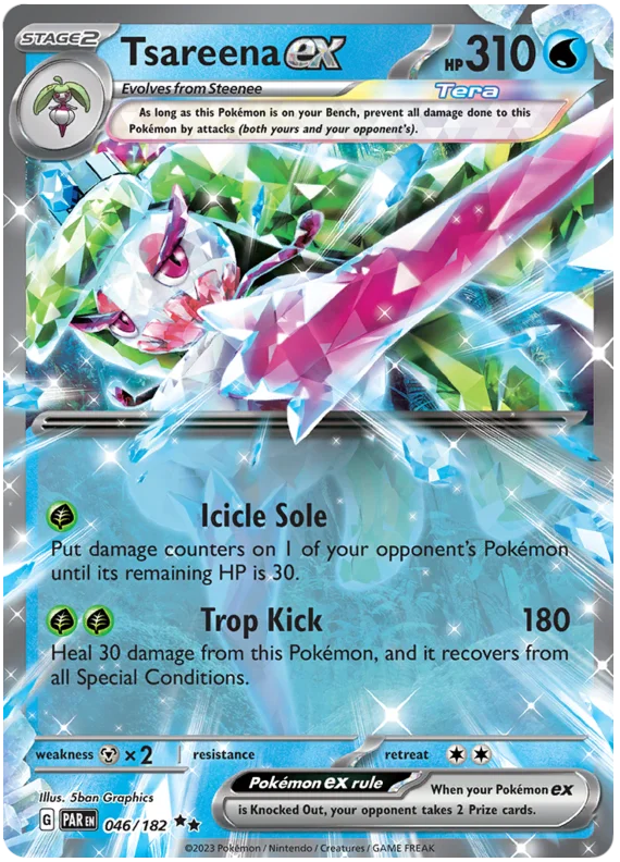 Tsareena ex 046/182 Double Rare Pokemon Card (SV04 Paradox Rift ...