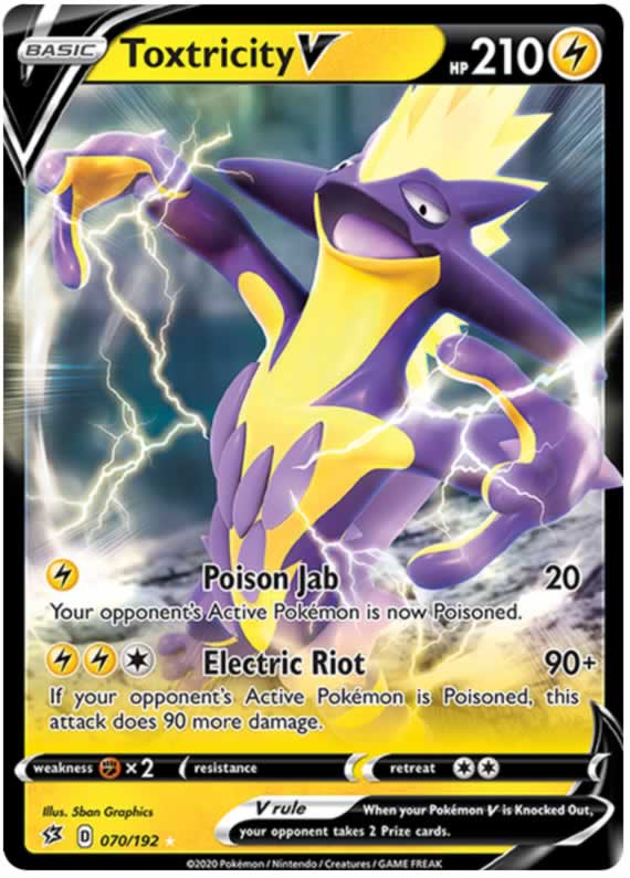 Toxtricity V 070/192 Ultra Rare Pokemon Card (SWSH Rebel Clash) — Titan ...