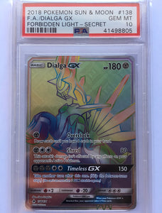 Dialga GX 138/131 Rainbow Rare PSA 10 Graded Pokemon Card (Forbidden L — Titan Cards Ltd