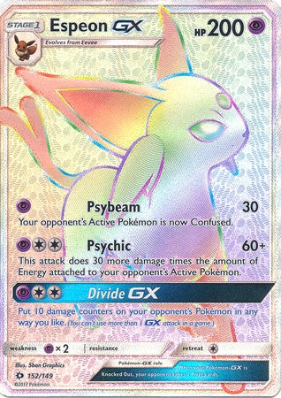 Espeon GX 152/149 Rainbow Secret Rare (Sun & Moon Base Set) — Titan ...