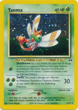 Yanma 17/75 Rare Holo Pokemon Card (Neo Discovery) — Titan Cards Ltd