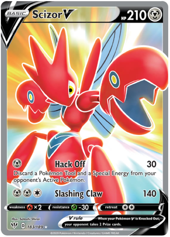 Scizor V 183/189 Full Art Ultra Rare Pokemon Card (Darkness Ablaze ...
