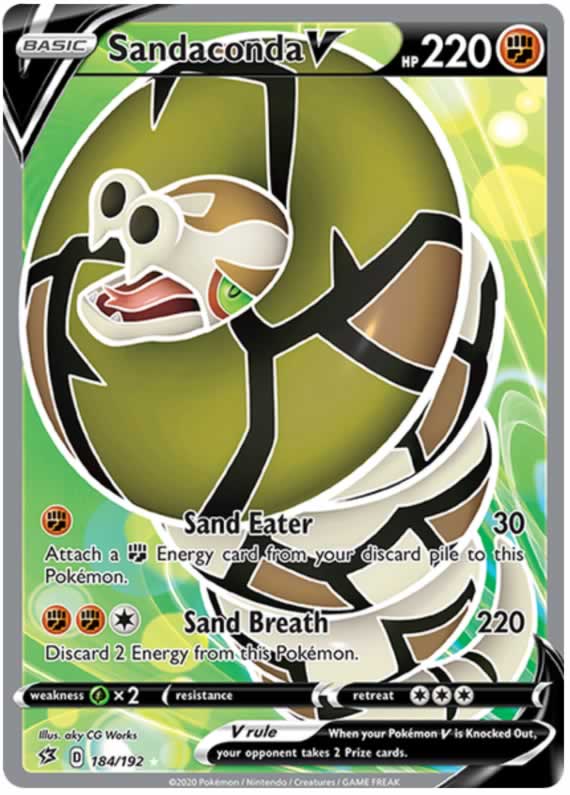 Sandaconda V 184/192 Ultra Rare Pokemon Card (SWSH Rebel Clash) — Titan ...