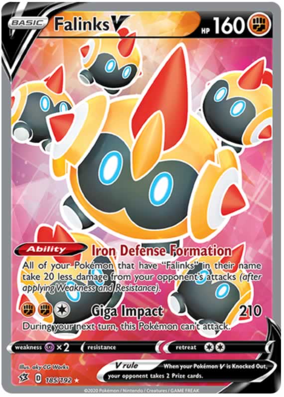 Falinks V 185/192 Ultra Rare Pokemon Card (SWSH Rebel Clash) — Titan ...